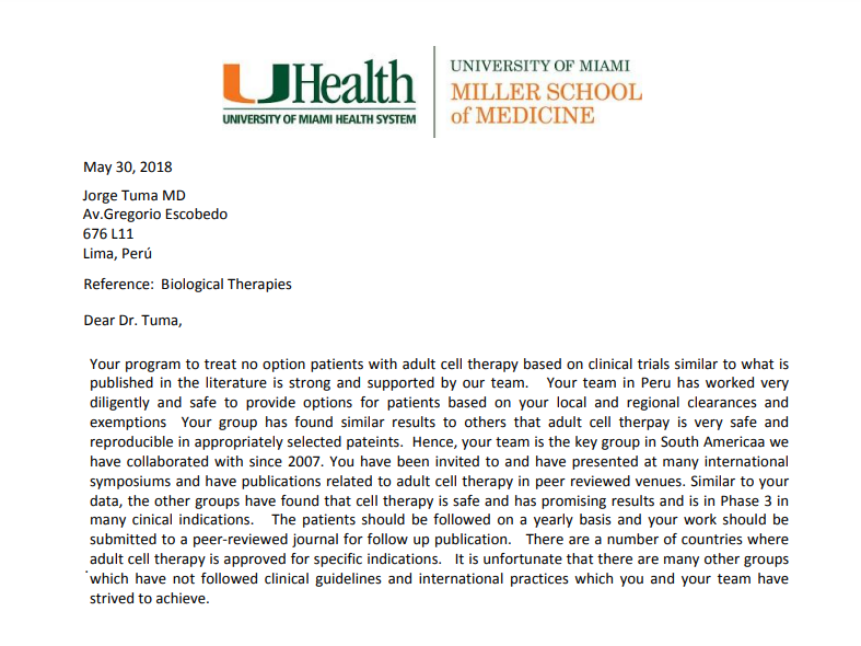 Biological Therapies - Jorge Tuma - Vidastemcell - Jorge Tuma Mubarak